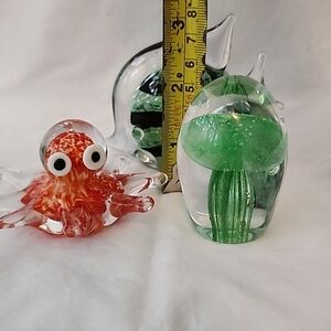 Unbranded | Art | Art Glass Sea Life Paperweights X 3 Octopus Uv React ...